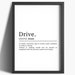 Drive Definition Motivational Office Wall Art Prints | Home Office ...