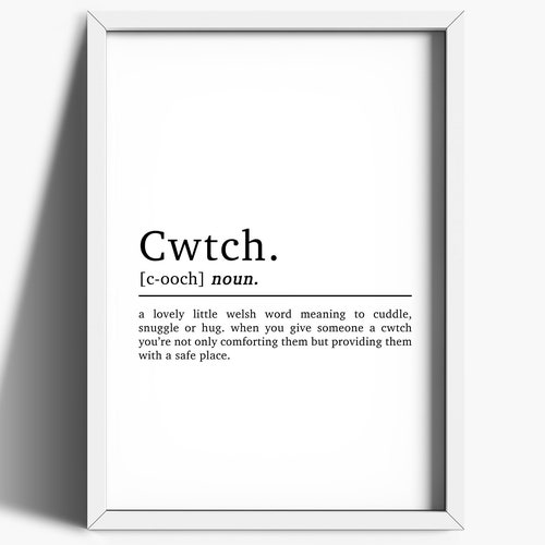 Cwtch Word Print Welsh Definition Poster Wall Art Minimalist - Etsy