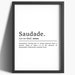 Saudade Definition Wall Print | Bedroom Wall Art | Bedroom Prints ...