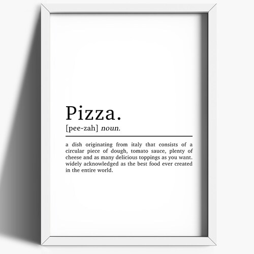 Pizza Definition Wall Print Kitchen Prints Kitchen Decor - Etsy