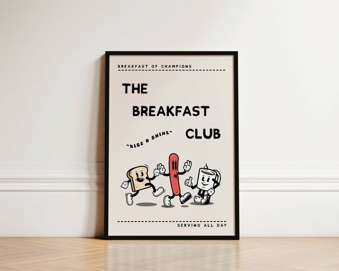 The Breakfast Club Retro Kitchen Poster Print, Vintage Kitchen Wall Art ...