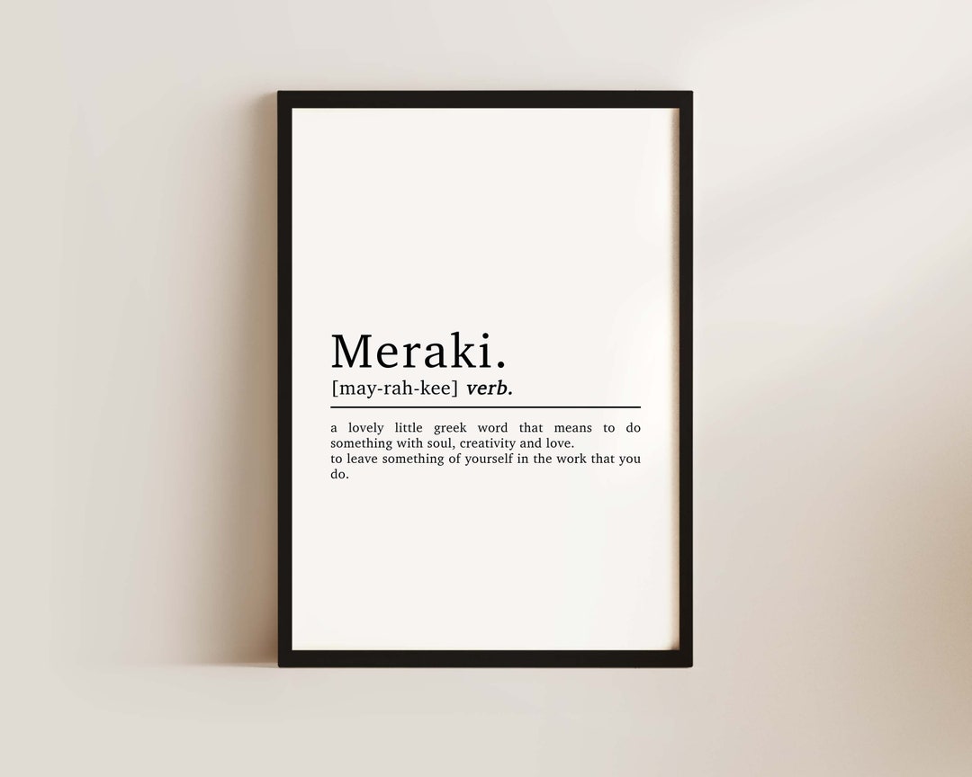 Meraki Definition | Office Wall Art | Home Office Print | Inspirational ...