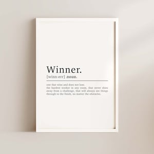 Winner Definition | Office Wall Art | Home Office Prints ...