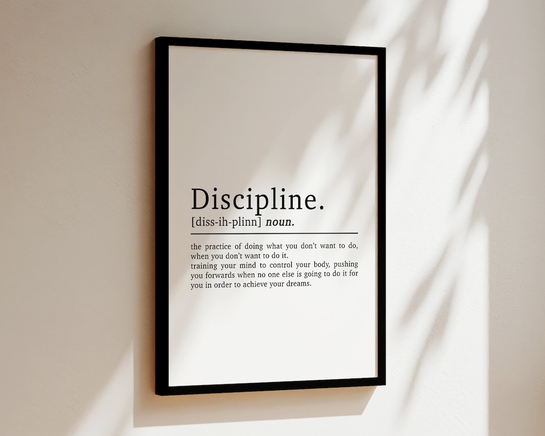 Discipline Definition Motivational Wall Art Poster Motivational Prints ...