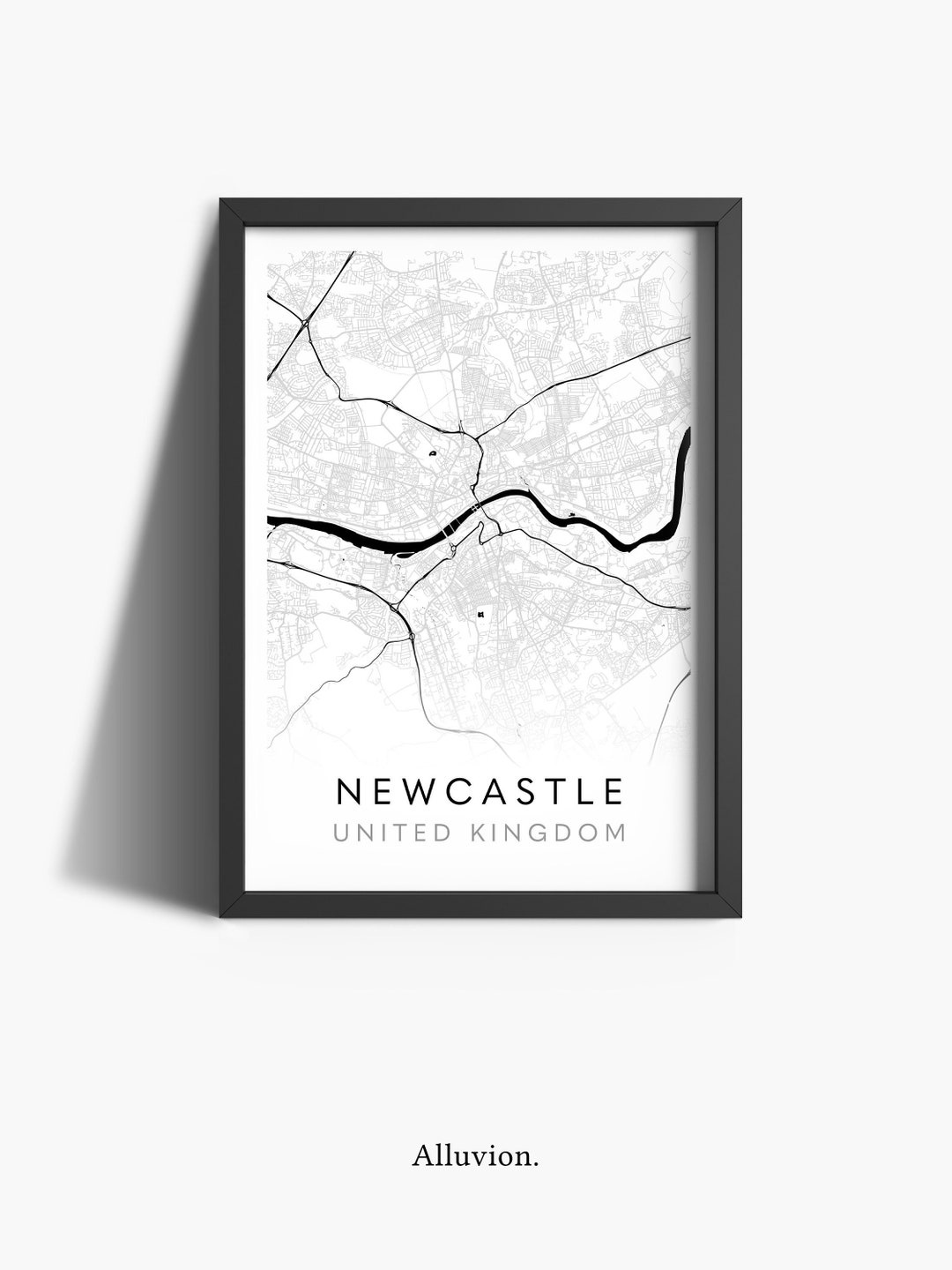 Newcastle City Map Print | Map Gift | City Map Prints | Map Poster ...