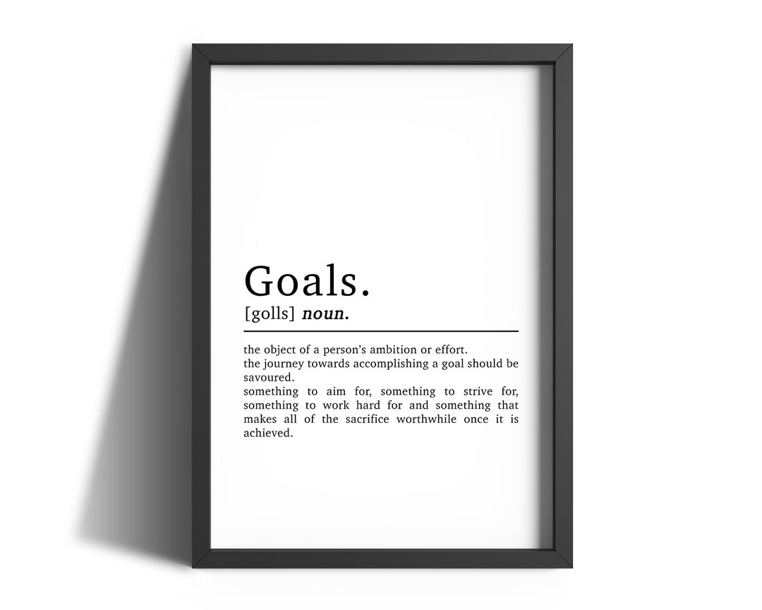 Inspirational Wall Art Goals Definition Print | Office Decor ...