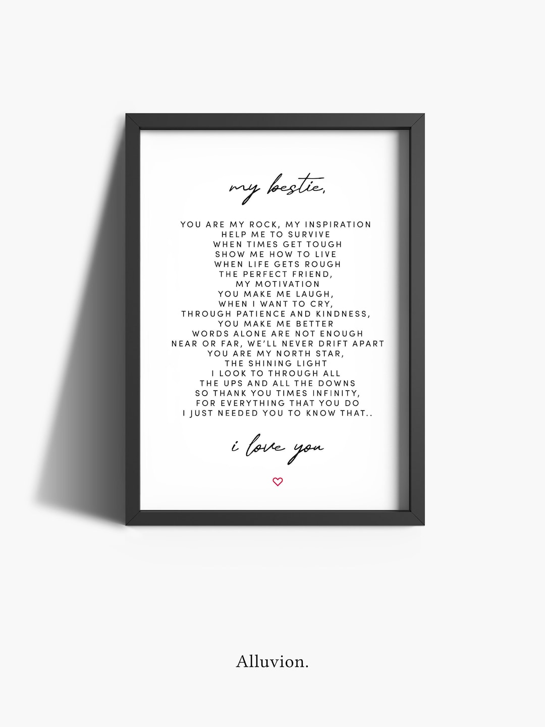 Bestie Poem Print Friendship Gift Best Friend Gifts Birthday Gift for ...