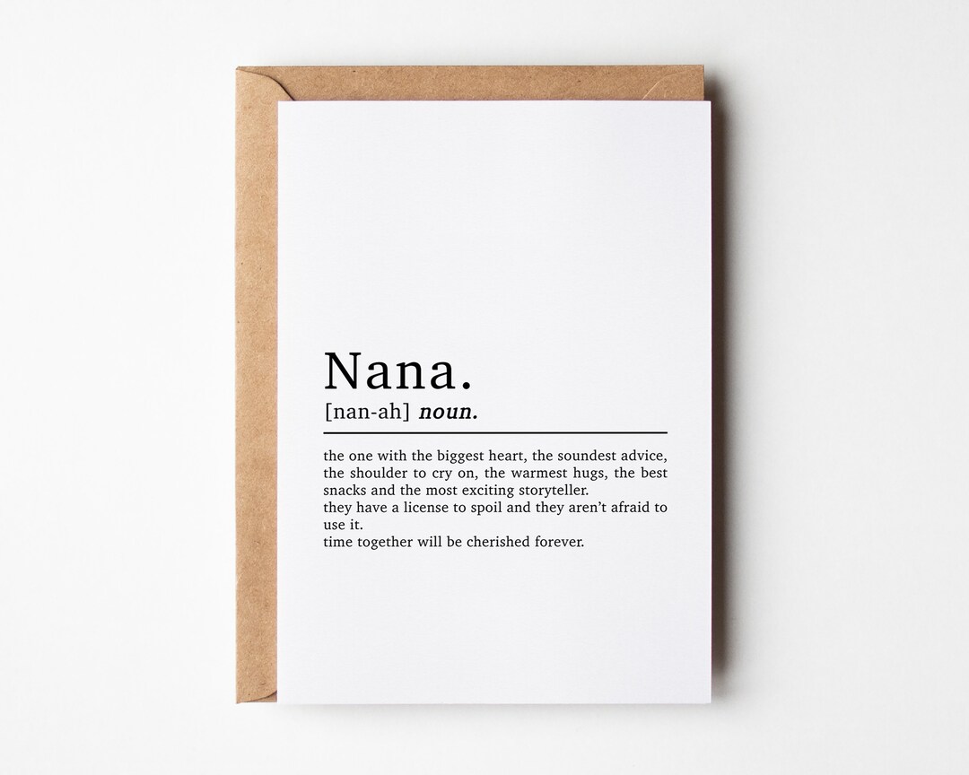 Birthday Card for Nana, Nana Definition, Nana Birthday Card, Nana ...