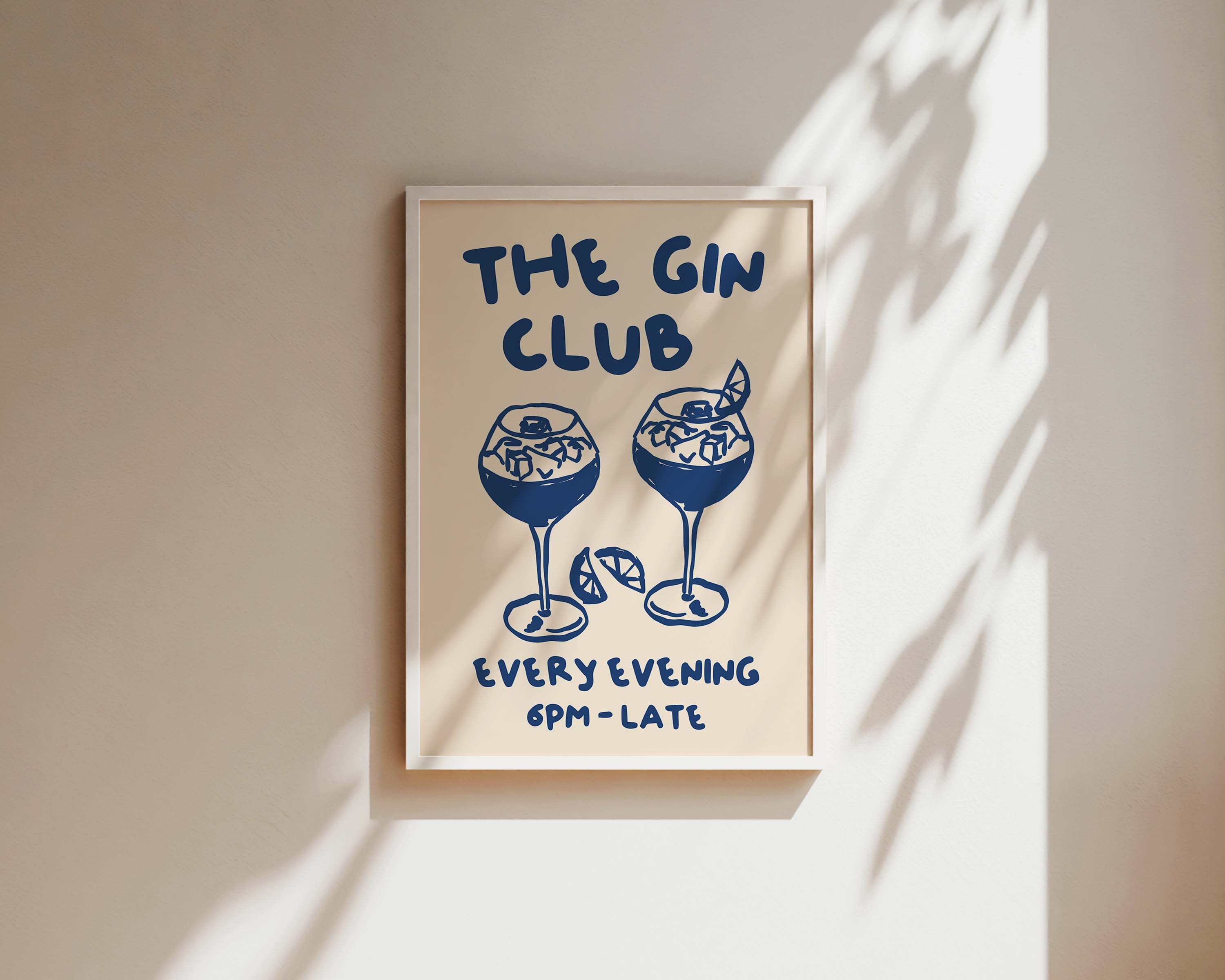 Gin Club Kitchen Print, Gin Print, Kitchen Poster, Gin Quote Kitchen ...