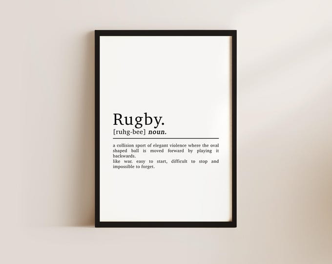 Personalised Rugby Player Gift | Rugby Gifts for Boys | Rugby Wall Art ...