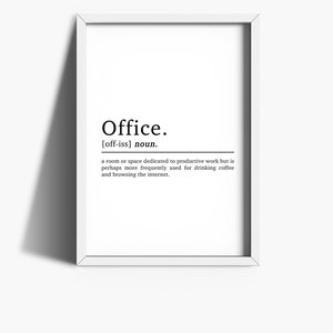 Office Definition | Home Office Print | Funny Prints | Wall Art | Home ...