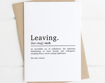 Leaving Card | Etsy UK