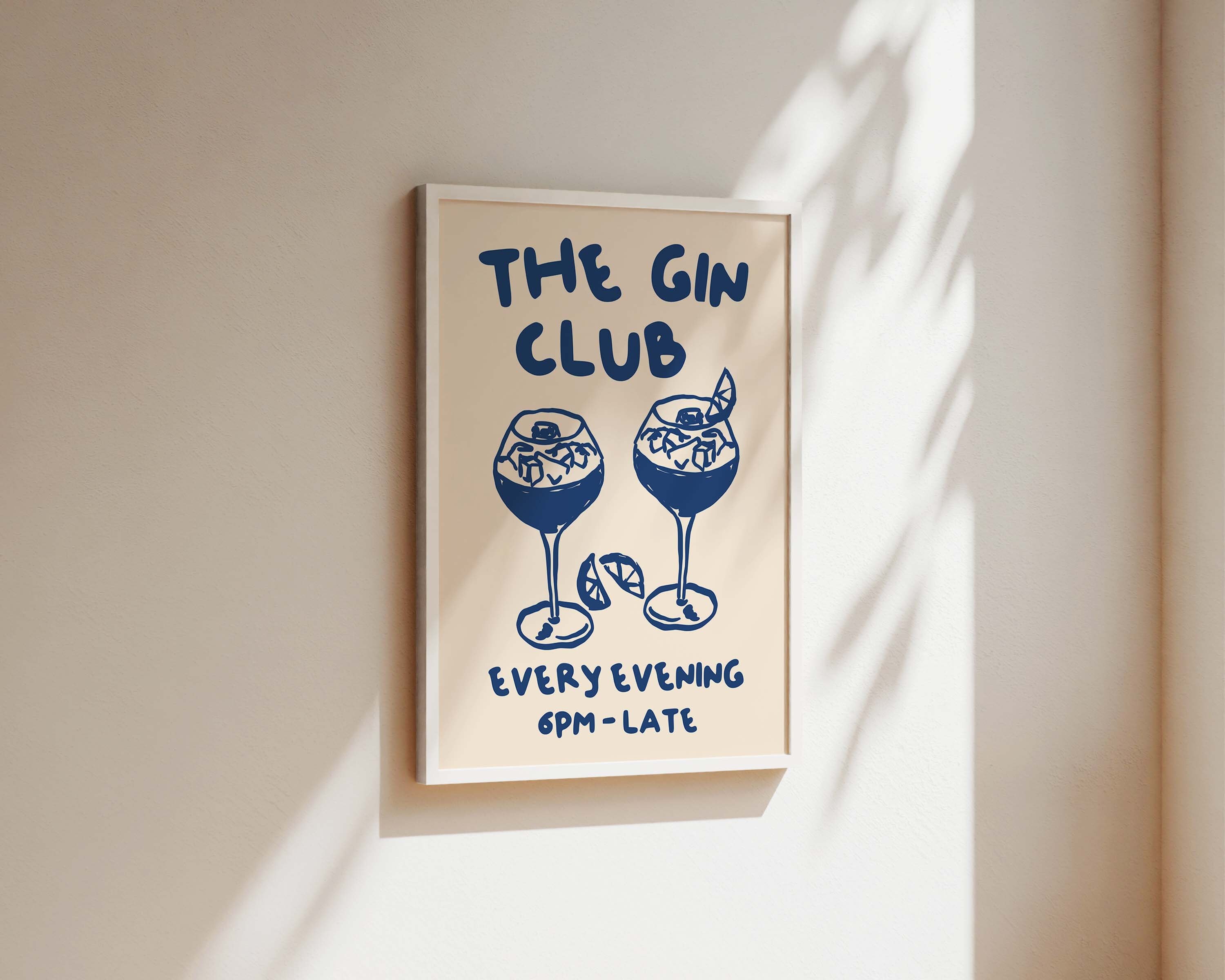 Gin Club Kitchen Print, Gin Print, Kitchen Poster, Gin Quote Kitchen ...