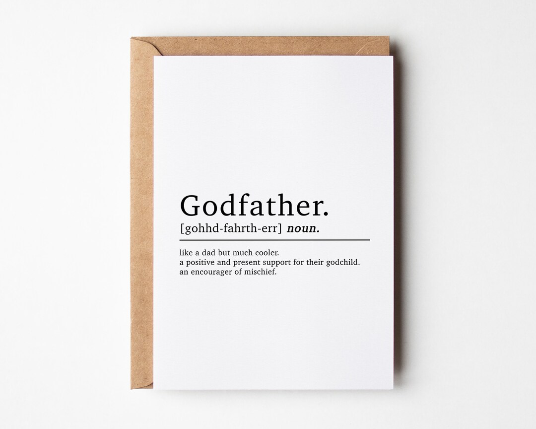 Godfather Definition Card, Godfather Card, Card for Godfather, Will You ...
