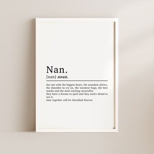 Nan Gift, Nan Definition, Gifts for Nan, Gift for Nana, Nanny Gifts ...