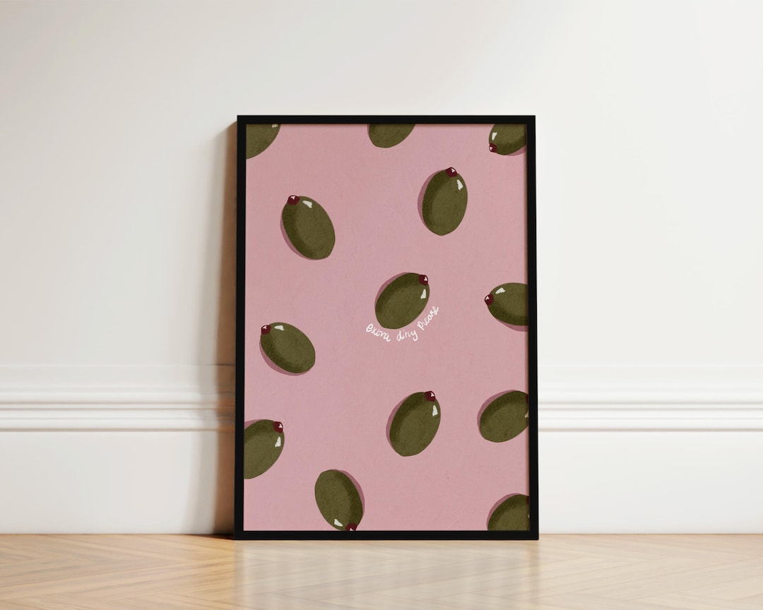 Pink Olives Kitchen Print, Olive Print, Green Olives Kitchen Print ...