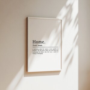 Home Definition Print, Home Prints, Home Décor, Family Quote Prints ...