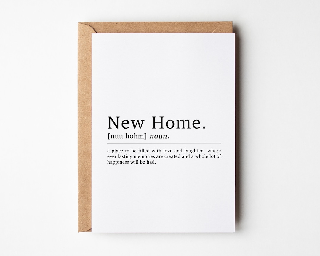 New Home Card, First Home Card for Couple, New Home Definition ...