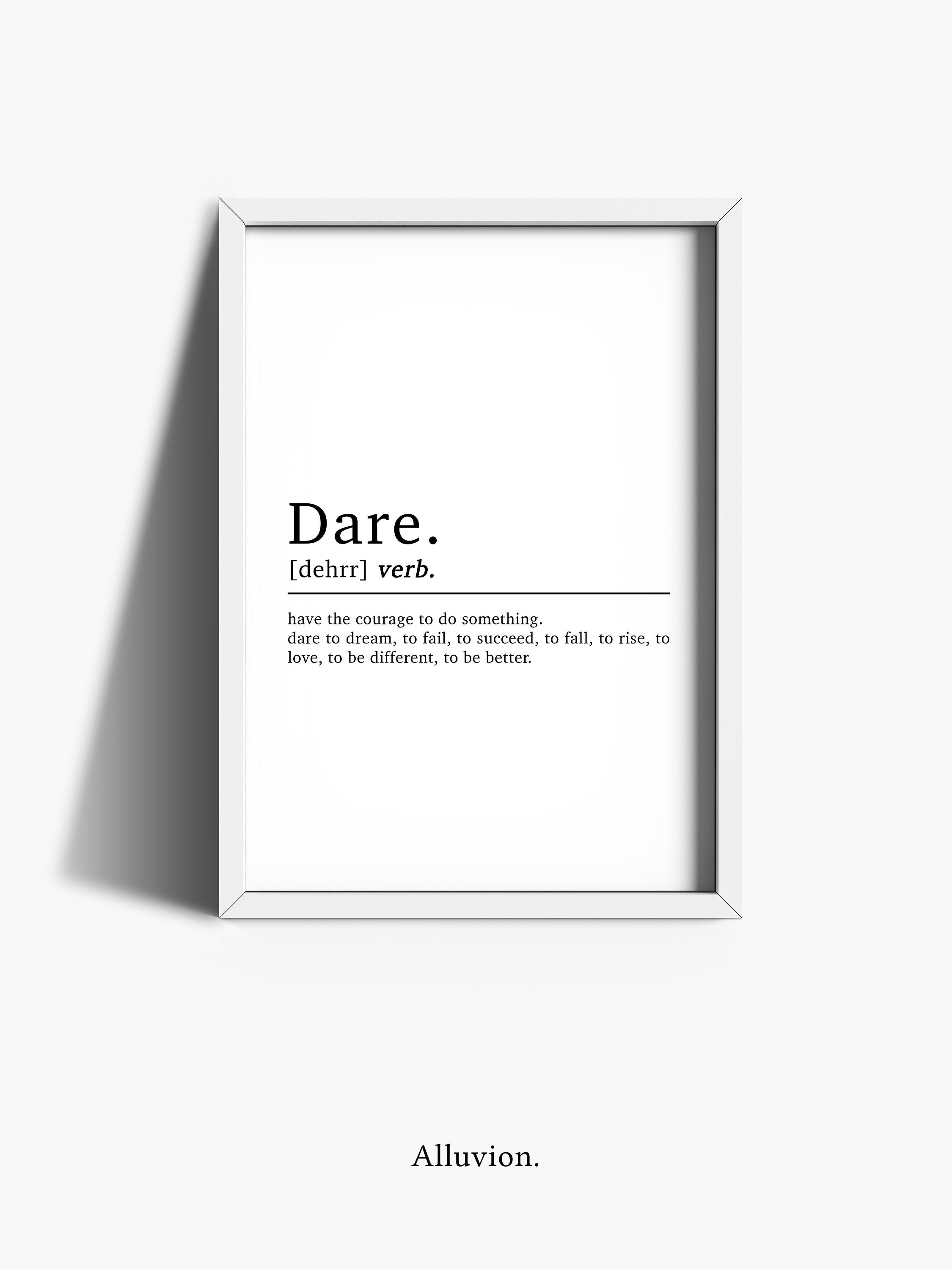 Dare Definition Office Wall Art Home Office Prints | Etsy