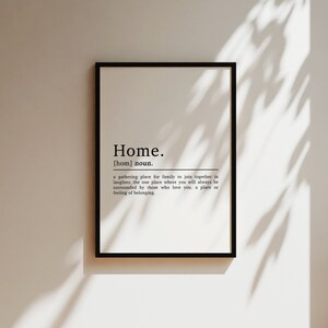 Home Definition Print, Home Prints, Home Décor, Family Quote Prints ...