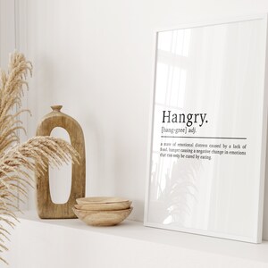 Hangry Definition Kitchen Print, Kitchen Wall Art, Funny Kitchen Decor ...
