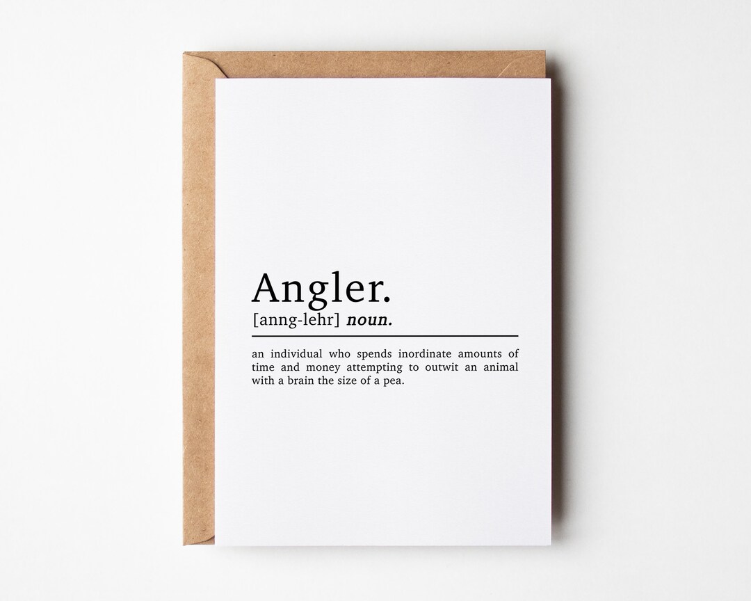Funny Angler Definition Fishing Birthday Card for Fisherman | Funny ...