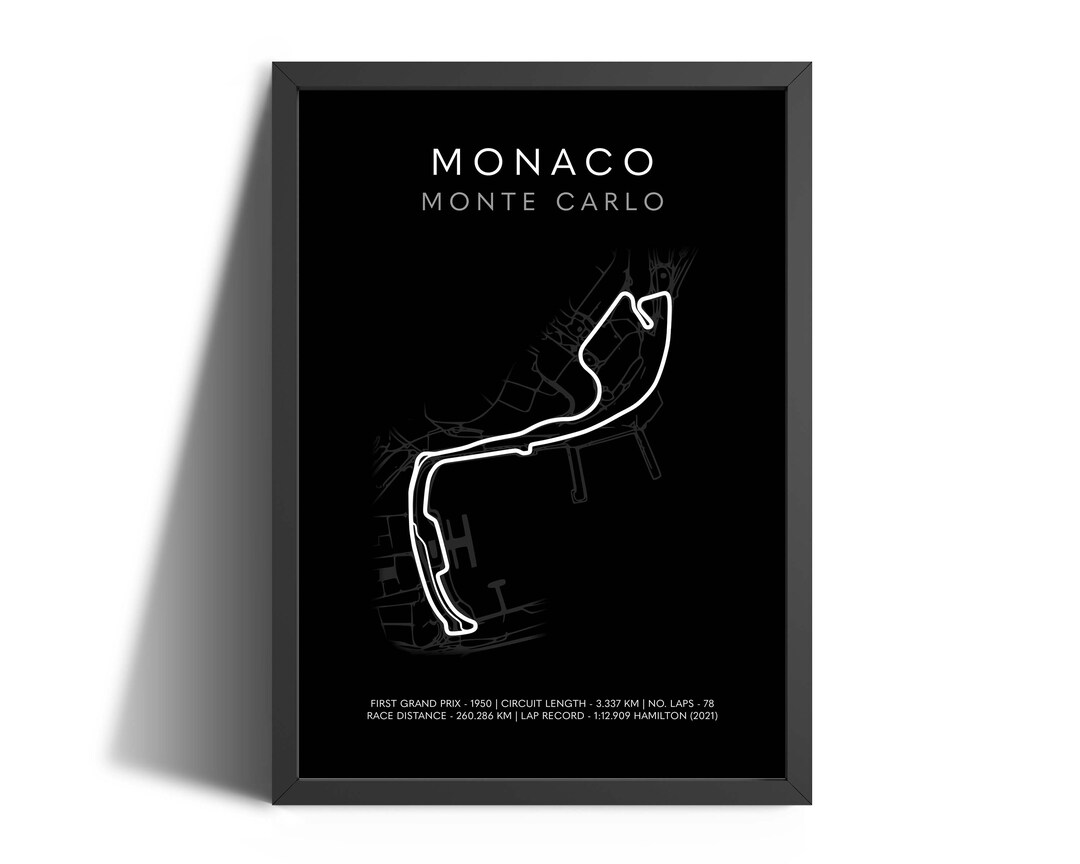Monte Carlo Monaco Grand Prix Print F1 Poster Formula 1 Prints Grand ...