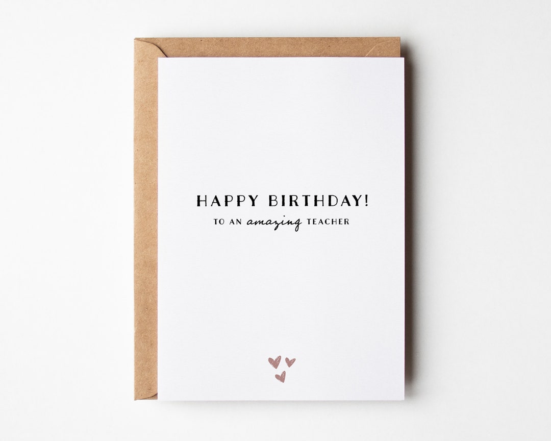 Teacher Birthday Card, Happy Birthday Card for Teachers, to an Amazing ...