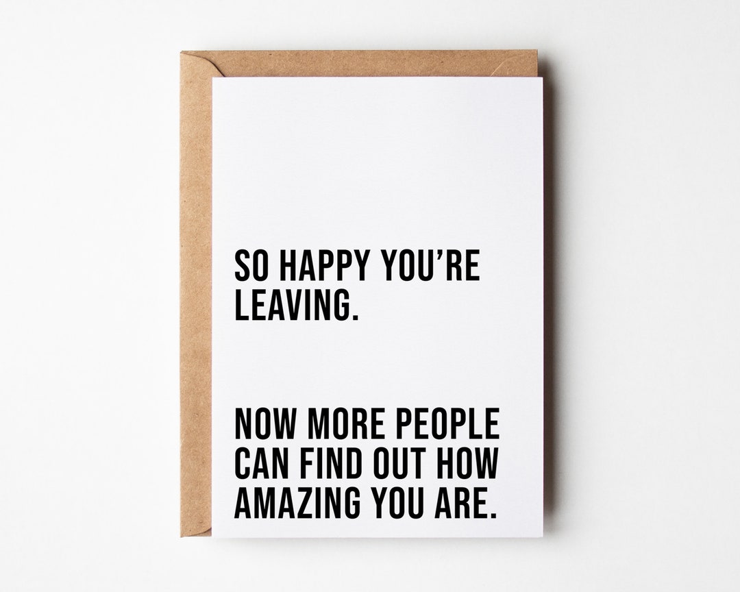 Funny Leaving Card, Leaving Card Work Colleague, Work Friend Leaving ...