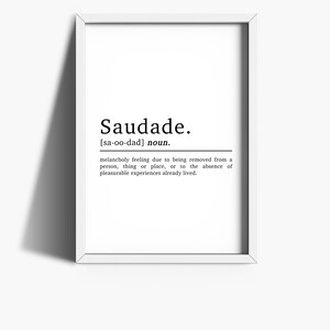 Saudade Definition Wall Print | Bedroom Wall Art | Bedroom Prints ...