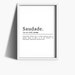 Saudade Definition Wall Print | Bedroom Wall Art | Bedroom Prints ...