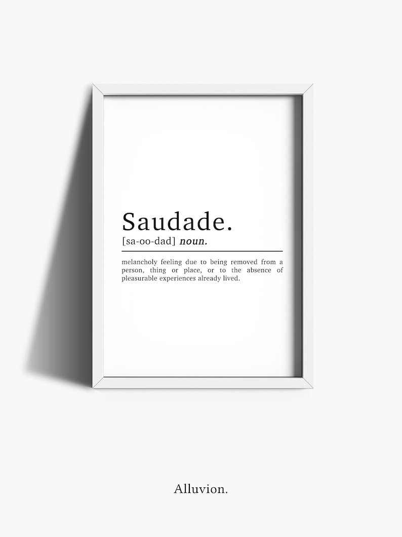 Saudade Definition Wall Print | Bedroom Wall Art | Bedroom Prints ...