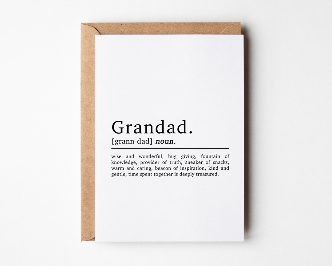 Grandad Definition Birthday Card | Grandad Card | Grandad Fathers Day ...