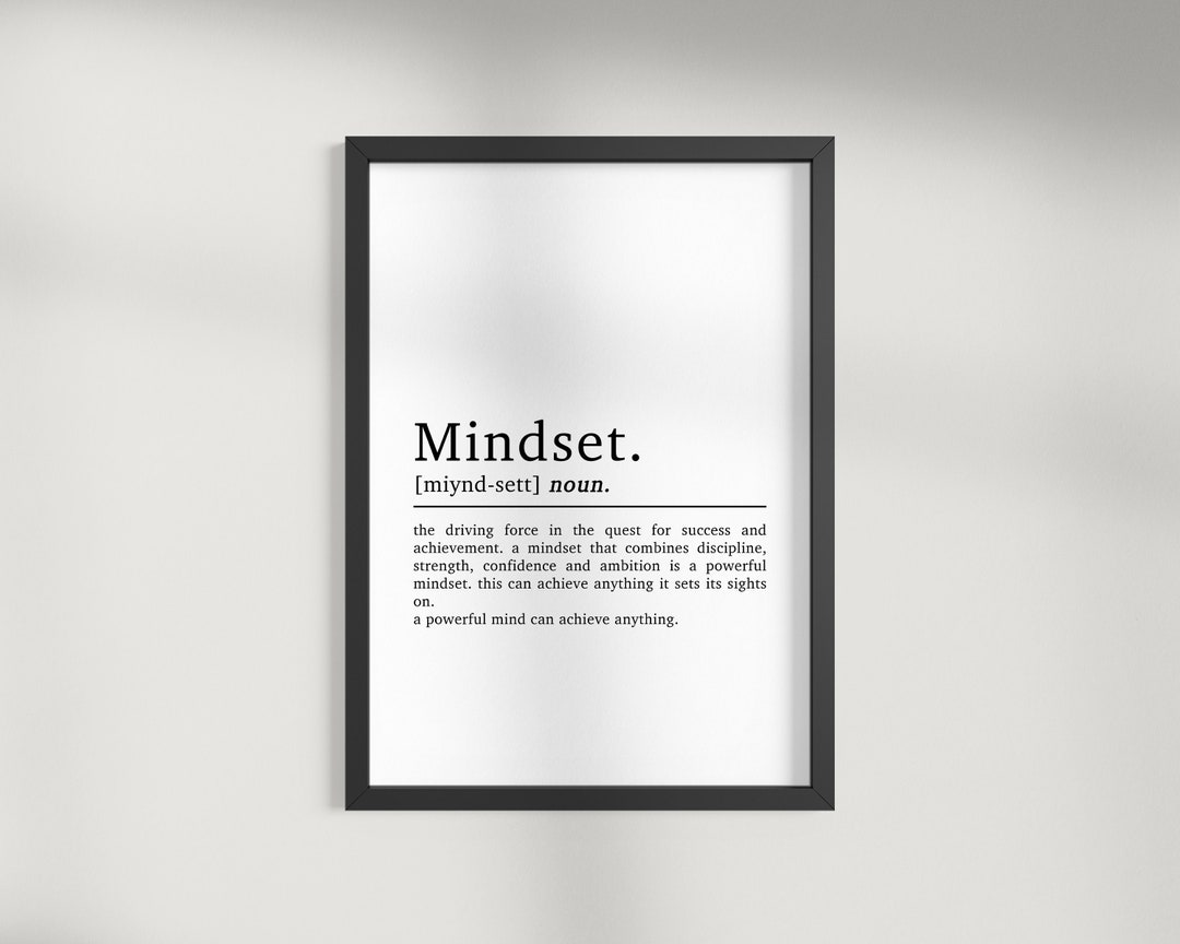 Mindset Definition Inspirational Office Wall Art Decor Print ...