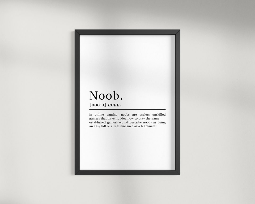 Noob Definition Gaming Print Gamer Gift Gaming Poster Boys - Etsy