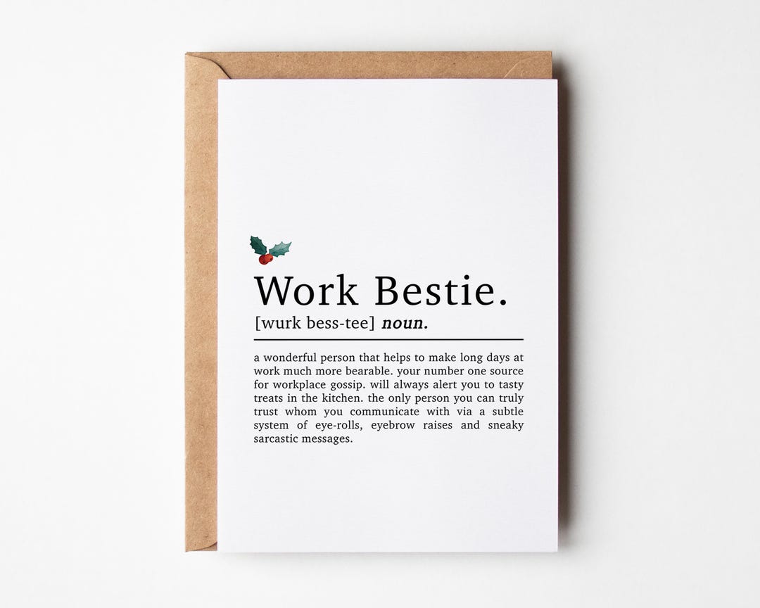Work Bestie Card, Work Best Friends Christmas Cards, Goodbye Card ...