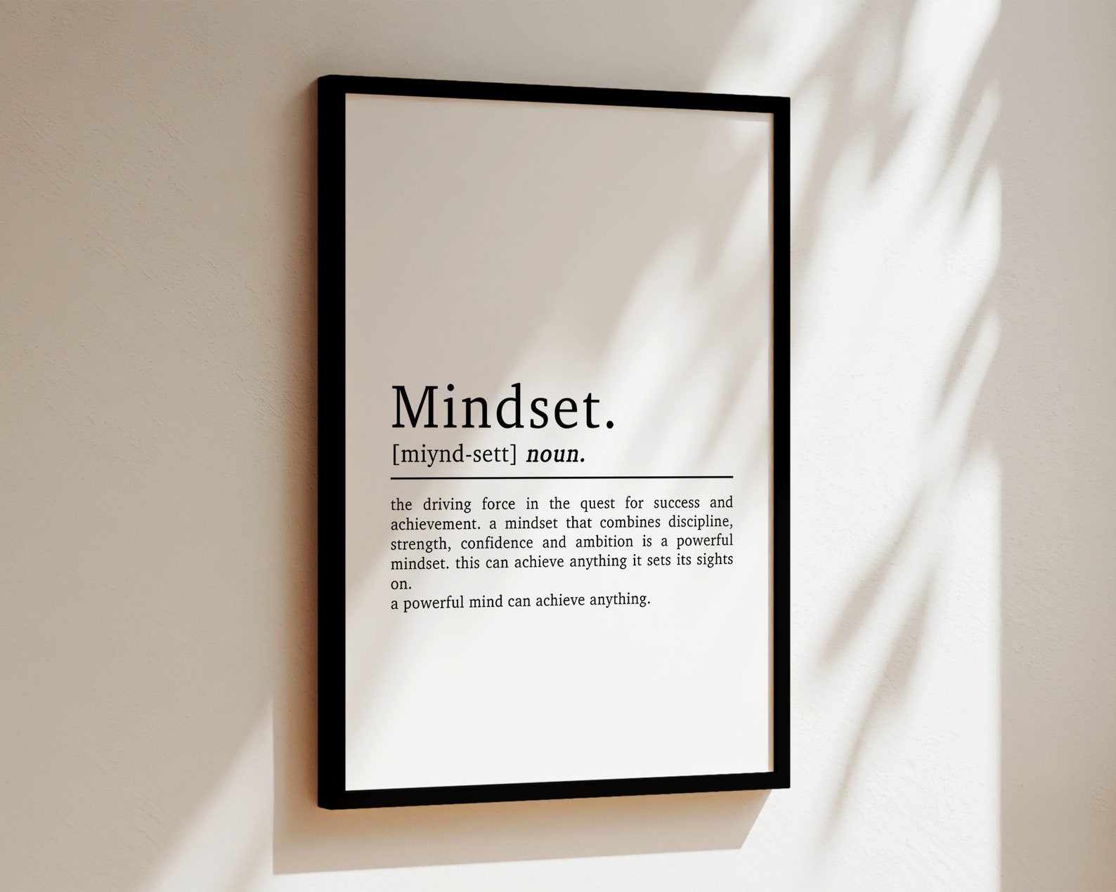 Mindset Definition Inspirational Office Wall Art Decor Print ...
