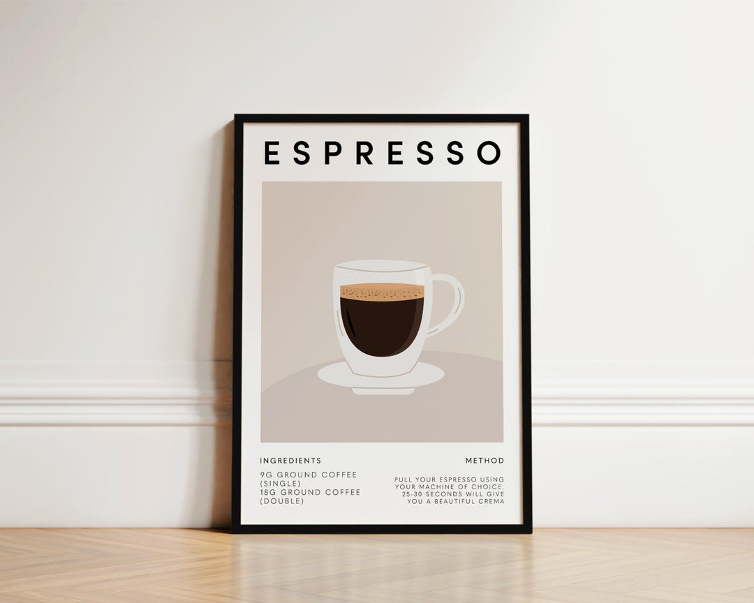 Espresso Coffee Print, Coffee Poster, Espresso Print, Kitchen Print ...