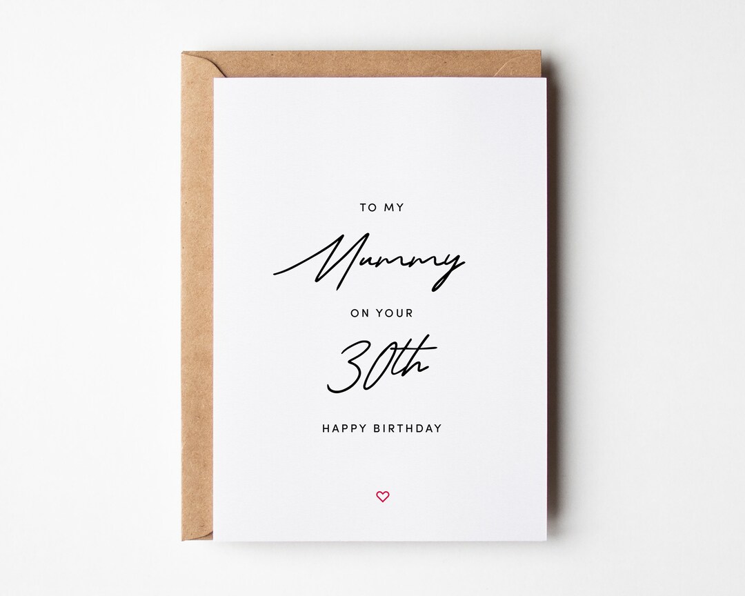 Mum 30th Birthday Card for Mummy 30th Birthday Card for Mum Happy ...