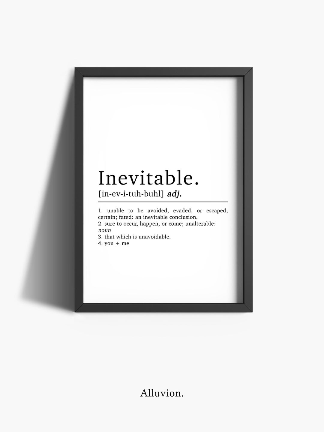 Inevitable Definition Print | Love Print | Anniversary Gift | Love ...