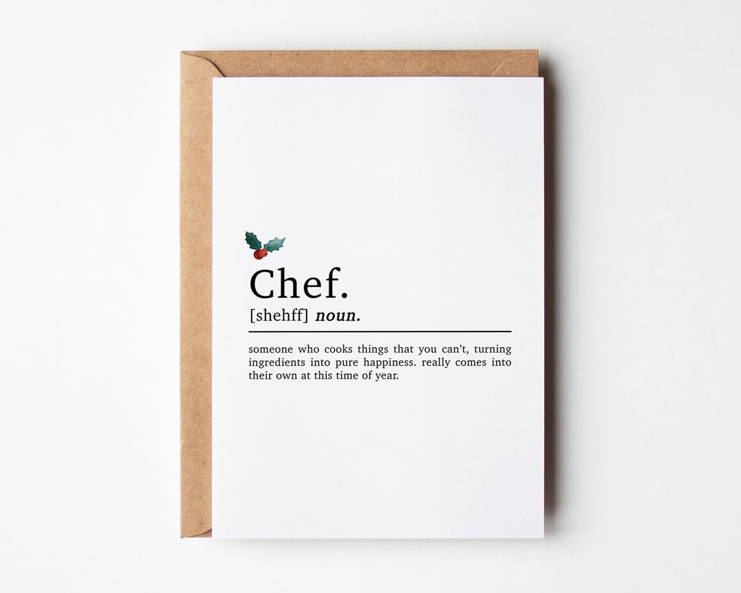 Chef Christmas Card, Cards for Chefs, Best Friend Christmas Card, Chef ...