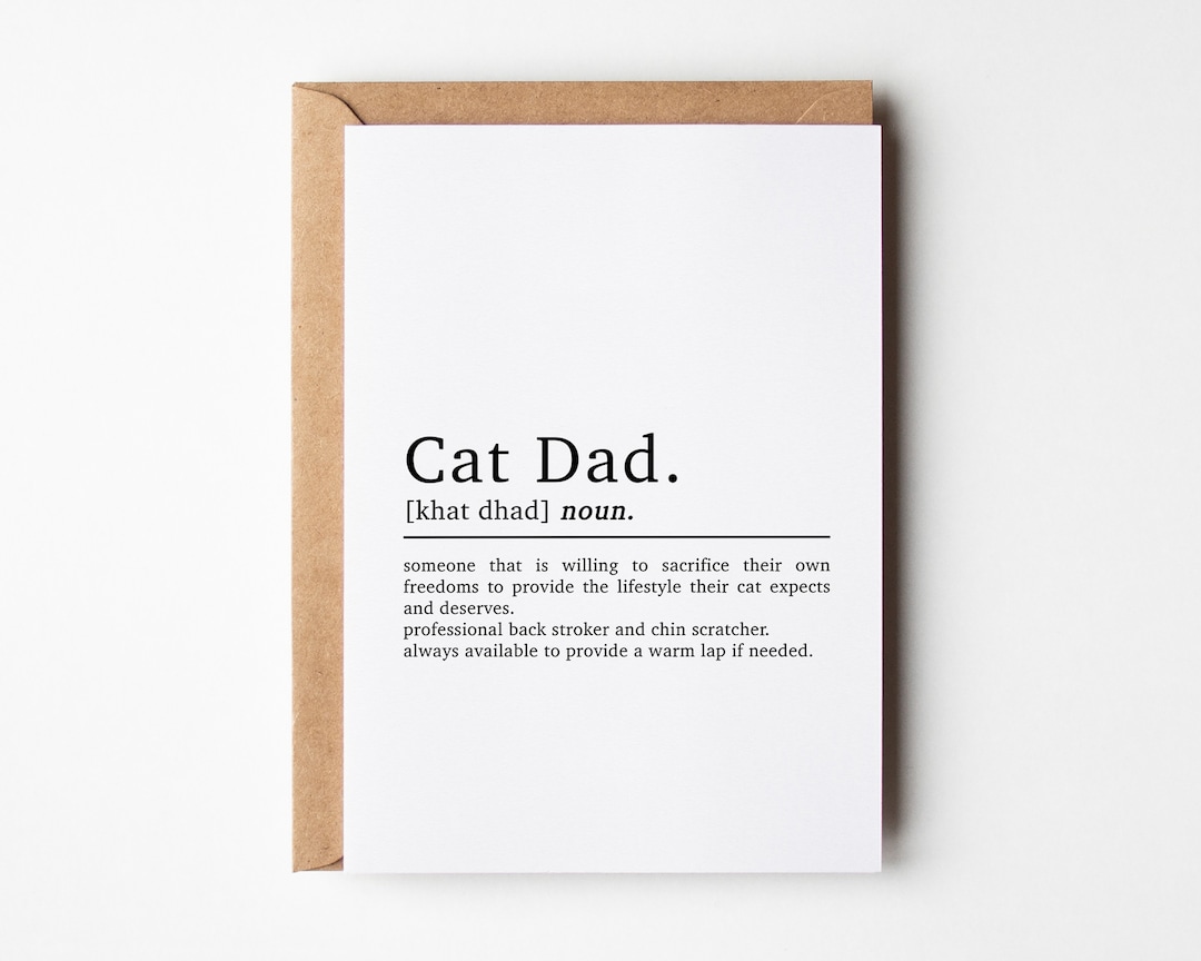 Cat Dad Birthday Card | Cat Dad Definition Card | Cat Fathers Day Card ...