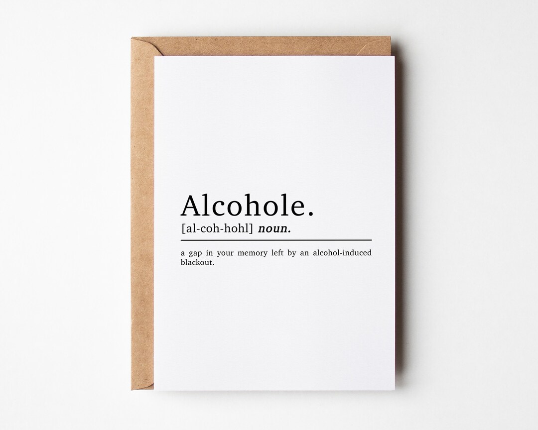 Alcohole Definition Birthday Card | Card for Her | Funny Birthday Card ...