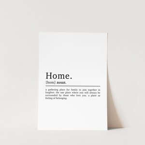 Home Definition Print, Home Prints, Home Décor, Family Quote Prints ...