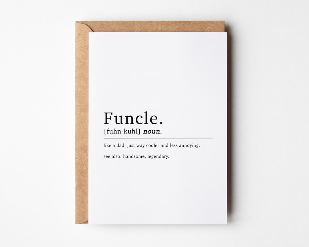 Funcle Definition Uncle Birthday Card | Funny Card for Uncle | Uncle ...