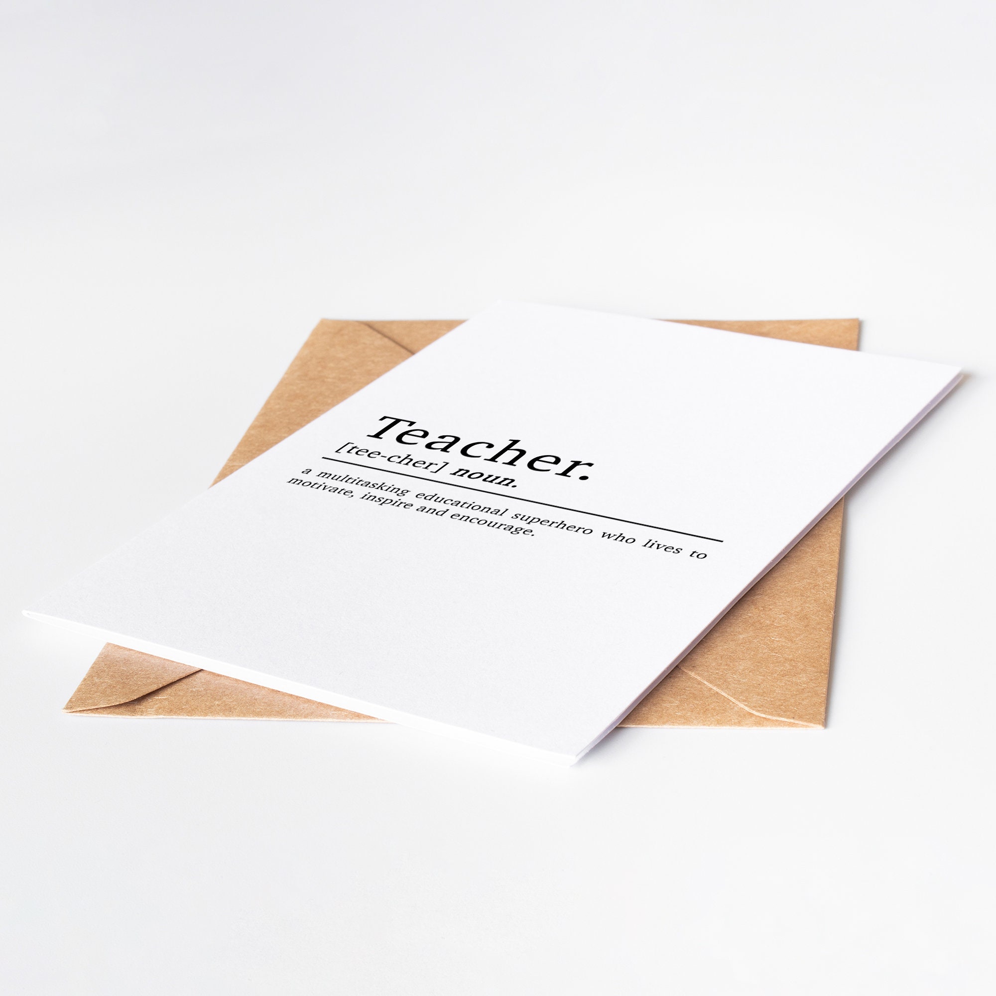 Teacher Definition Card Card for Teacher End of Term Card - Etsy
