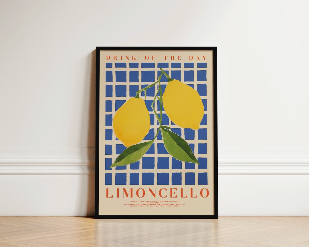 Limoncello Kitchen Print, Lemon Print, Colourful Kitchen Print, Italy ...