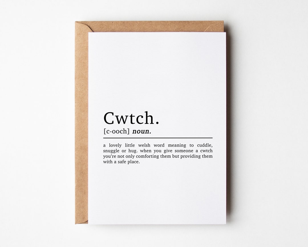 Sending Hugs Card, Cwtch Definition, Welsh Card, Anniversary Card For ...