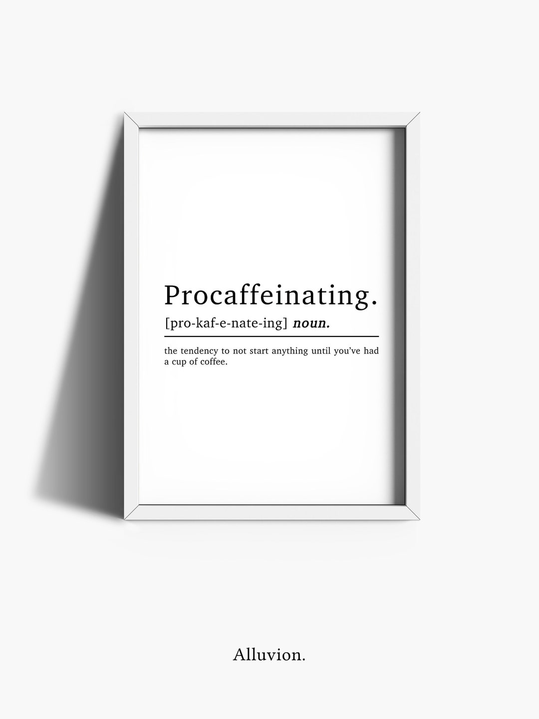 Procaffeinating Definition Coffee Print Kitchen Prints Coffee Wall Art ...