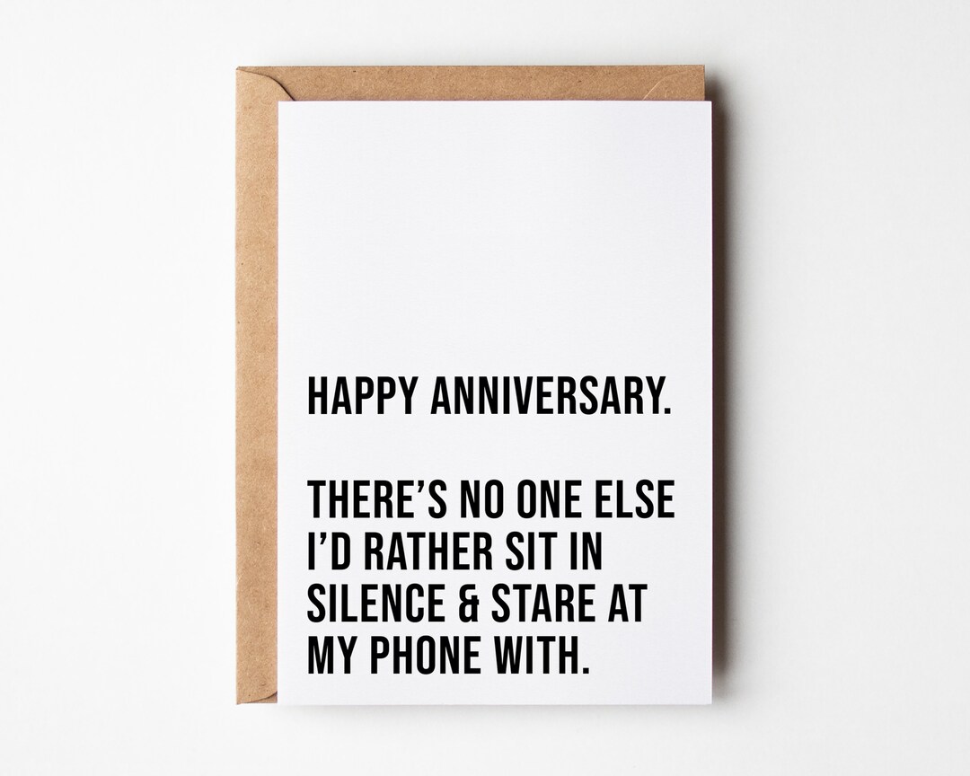Boyfriend Anniversary Card, Sit in Silence, Funny Anniversary Card ...